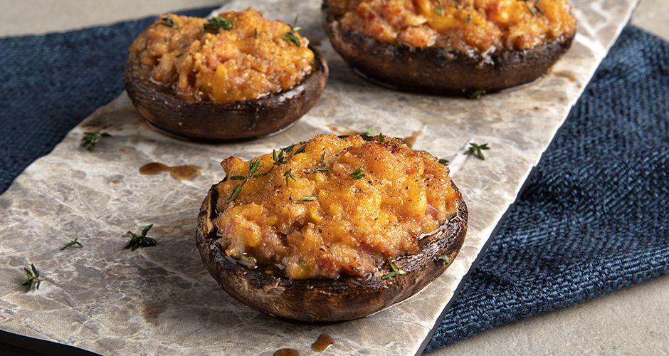 Μανιτάρια γεμιστά με λουκάνικο και τυριά | Άκης Πετρετζίκης